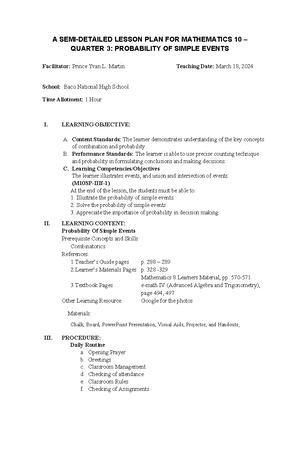 April 25 - Measures of Position (Quartiles) - A SEMI-DETAILED LESSON PLAN FOR MATHEMATICS 10 ...