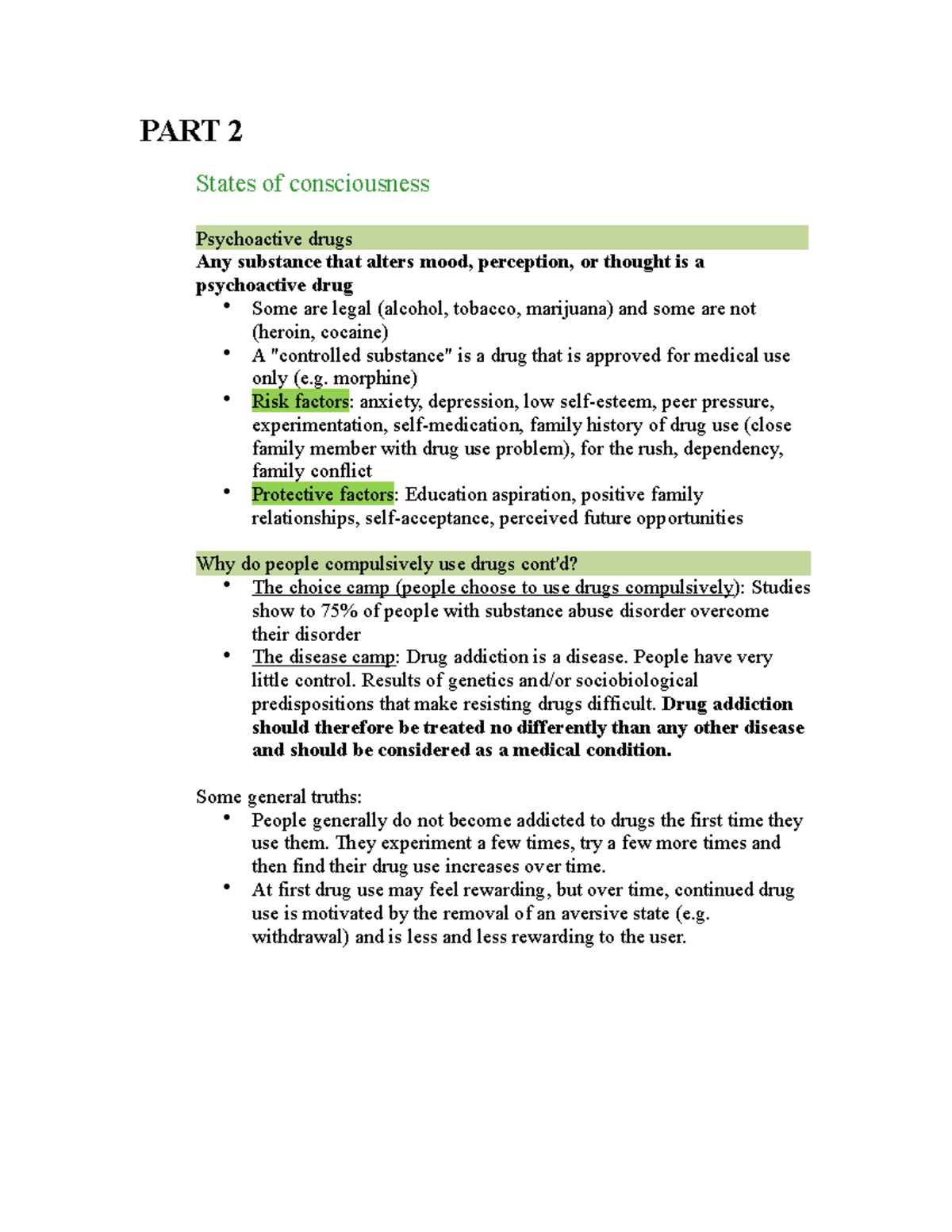 States of consciousness (PART 2) - PART 2 States of consciousness ...