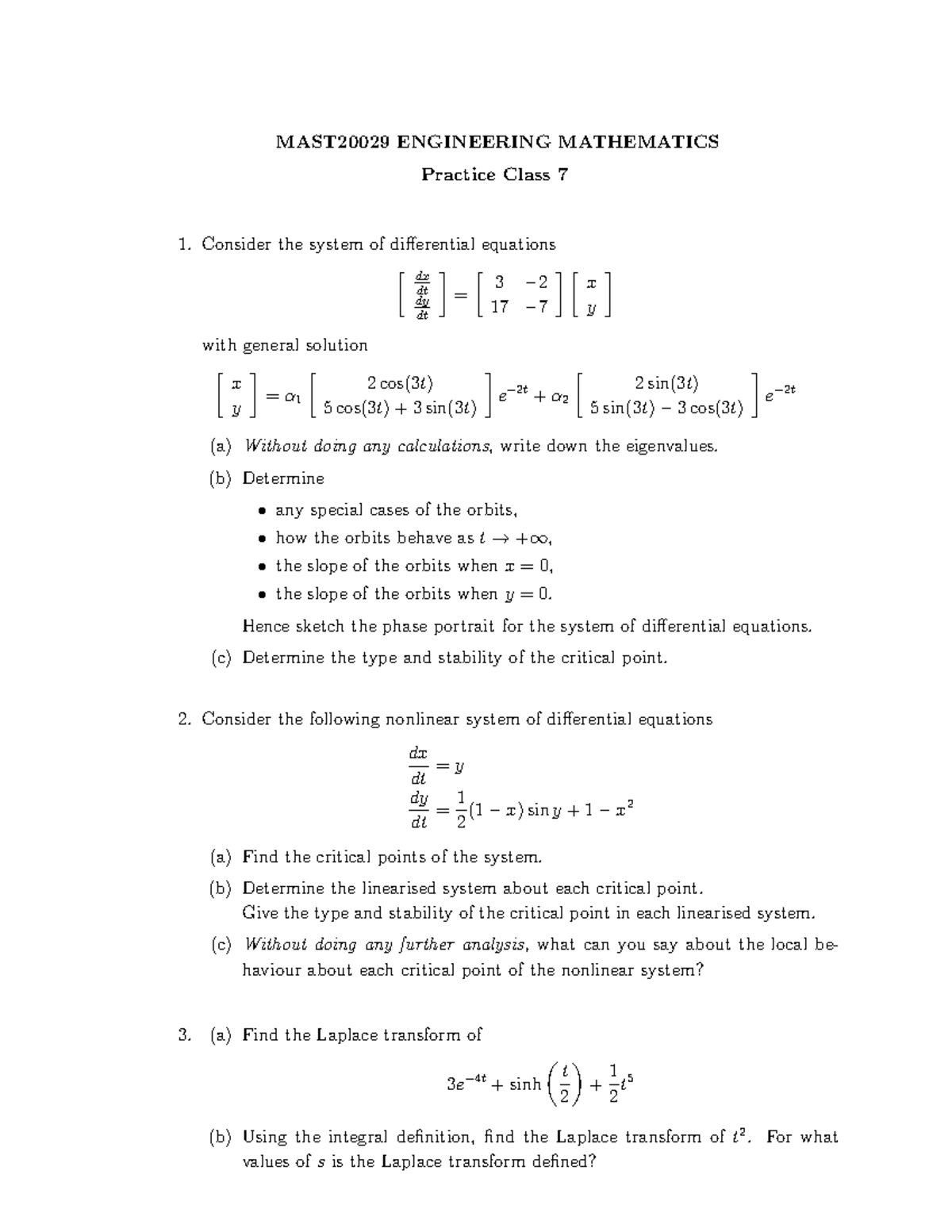 Tute7questions(new) - Tutorial questions and work from week 7 ...