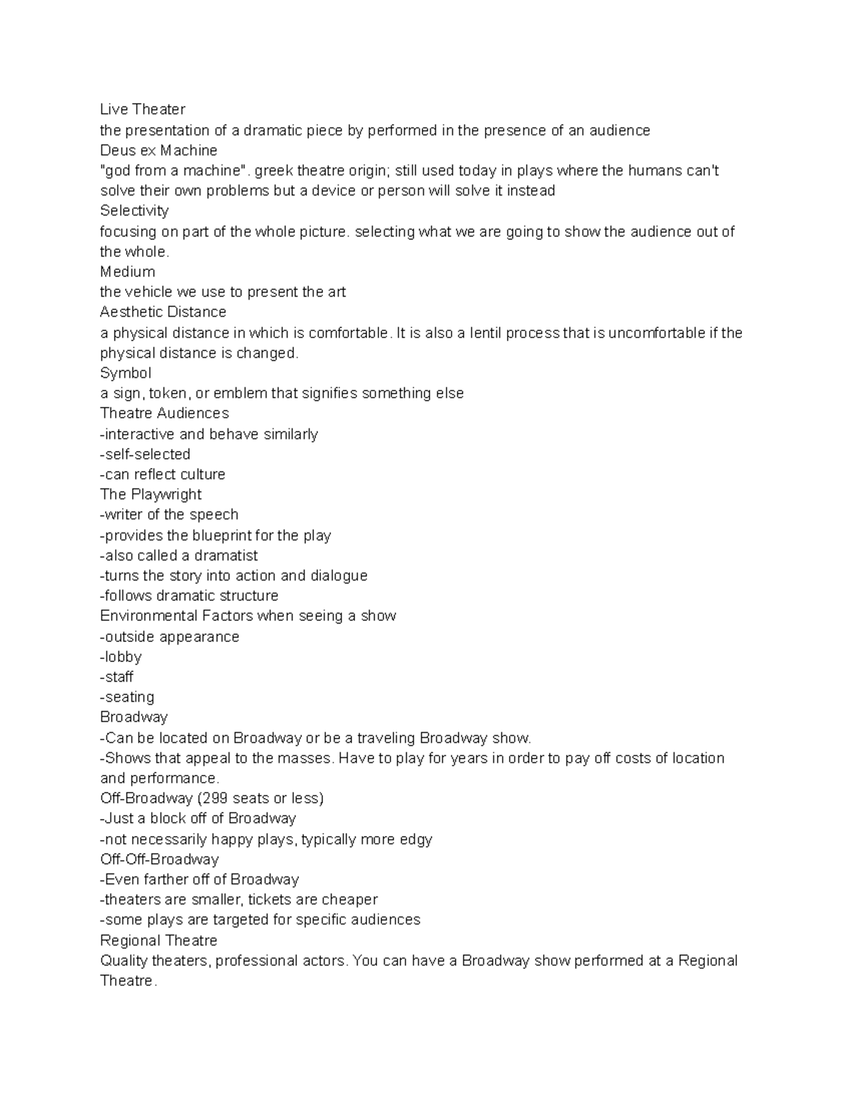 Live Theater - Live Theater the presentation of a dramatic piece by ...