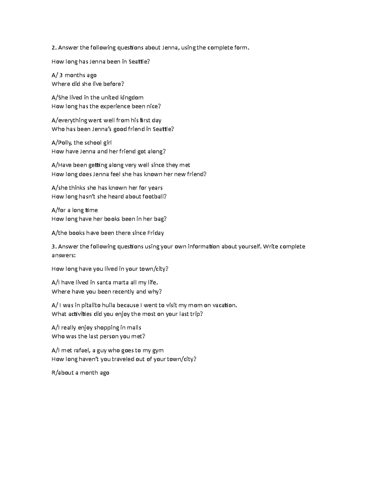 Actividad 3 Ingles IV - adreg - Answer the following questions about ...