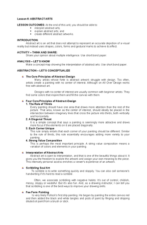 Lesson 5 Art Appreciation - Lesson 5: PERFORMING ARTS LESSON OUTCOMES ...