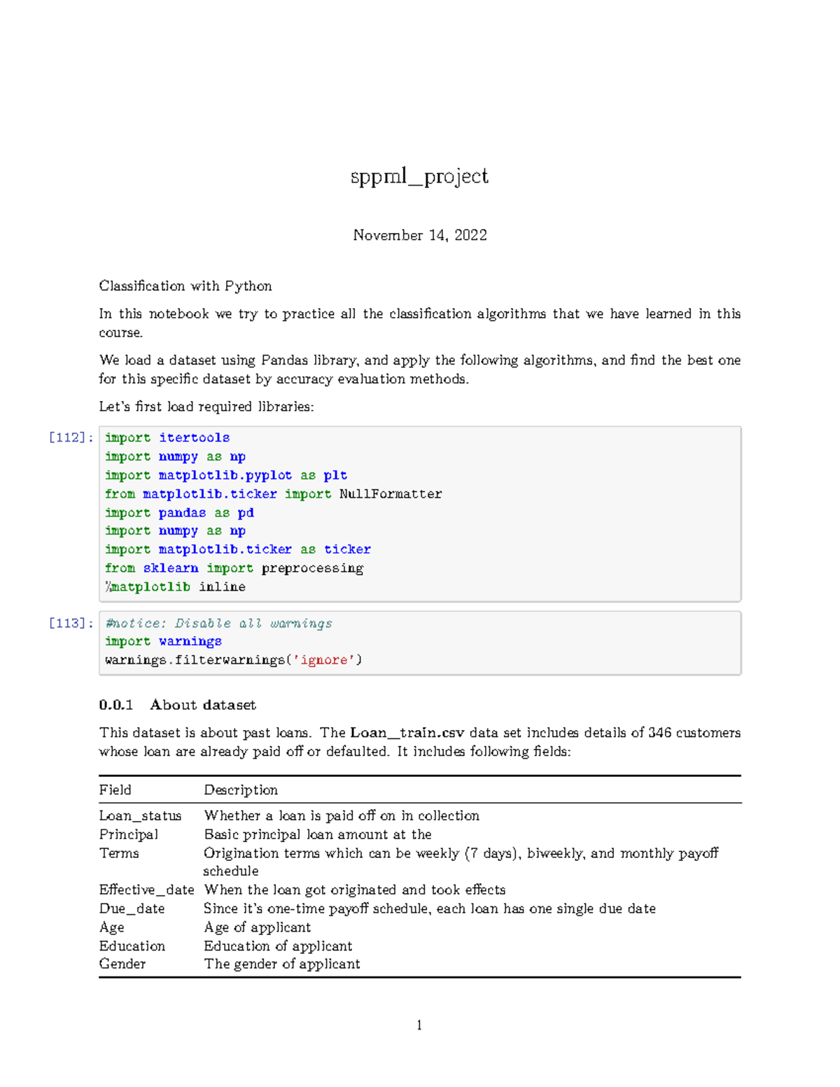Sppml project - IT IS PYTHON ML PRACTICAL EXERCISE - sppml_project ...
