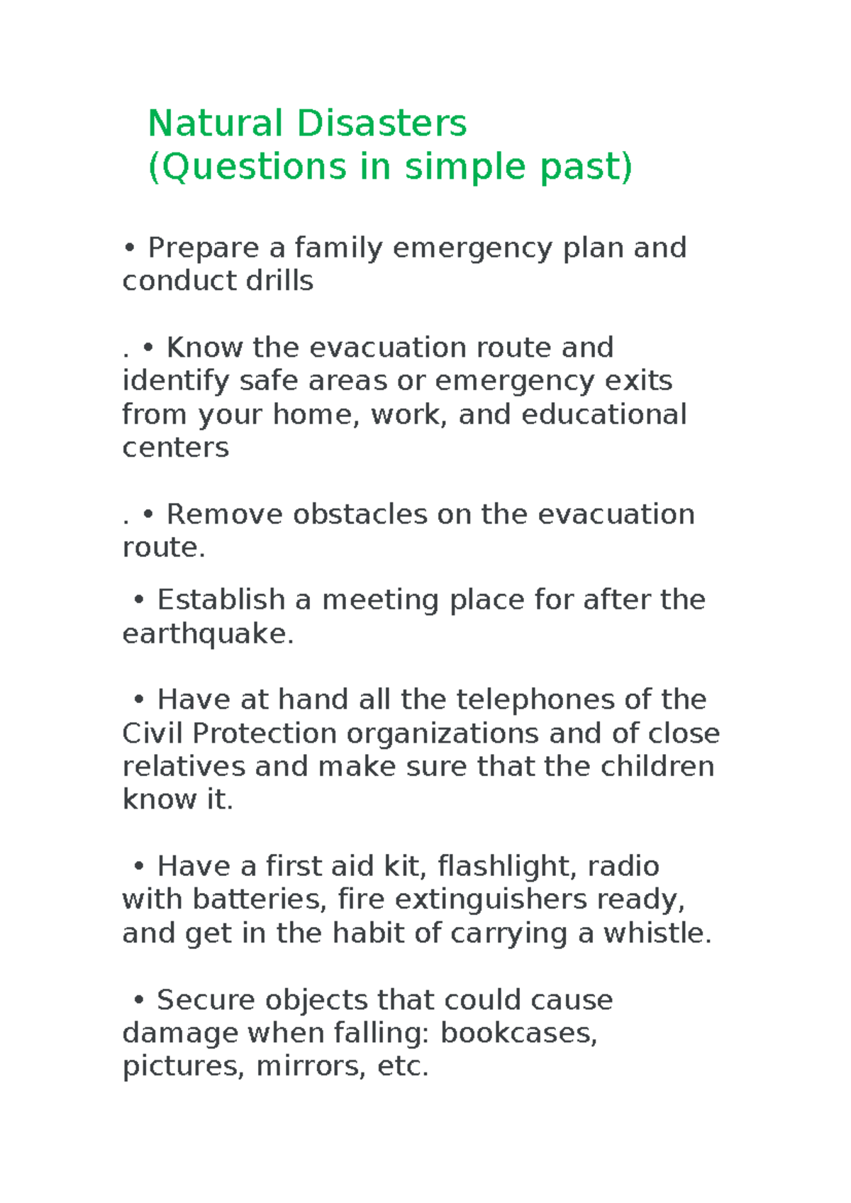 Documento (53) - cderfc - Natural Disasters (Questions in simple past ...