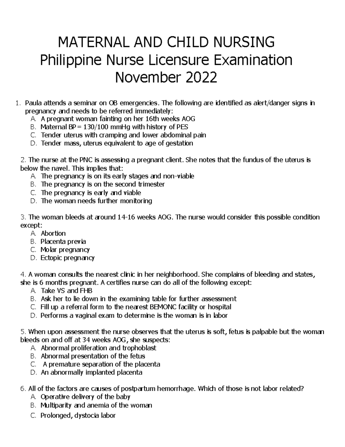 Pacabis MCN - BE HAPPY - MATERNAL AND CHILD NURSING Philippine Nurse ...