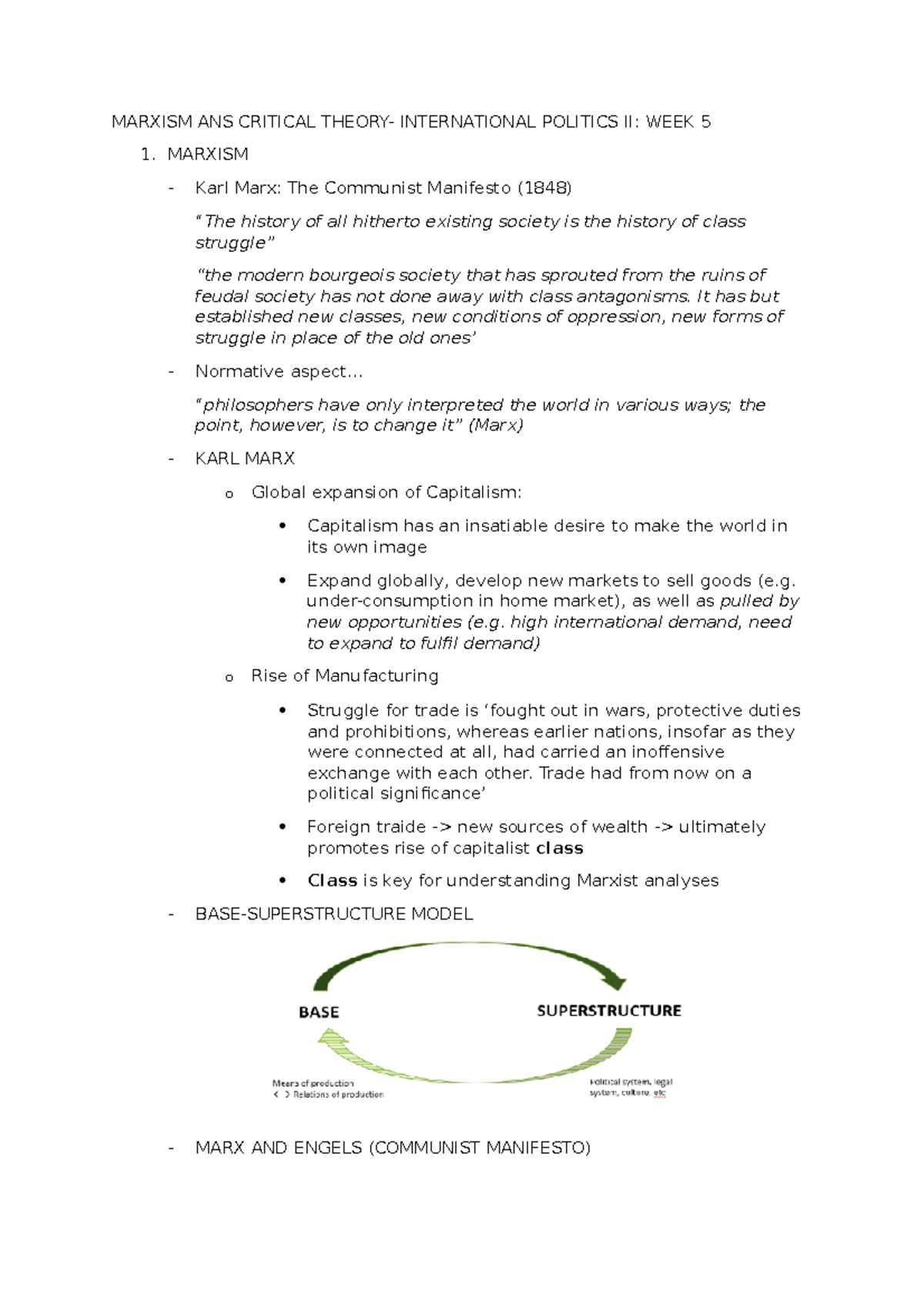 WEEK 5 Marxism ANS Critical Theory - MARXISM ANS CRITICAL THEORY ...