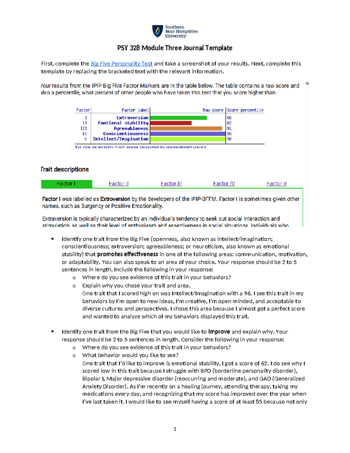 PSY 328 Module Three Journal Template - PSY 328 Module Three Journal ...