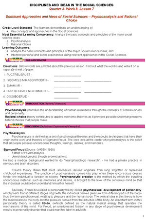 4TH Quarter DISS Module WEEK 1&2 - 1 FOURTH QUARTER Disciplines and ...
