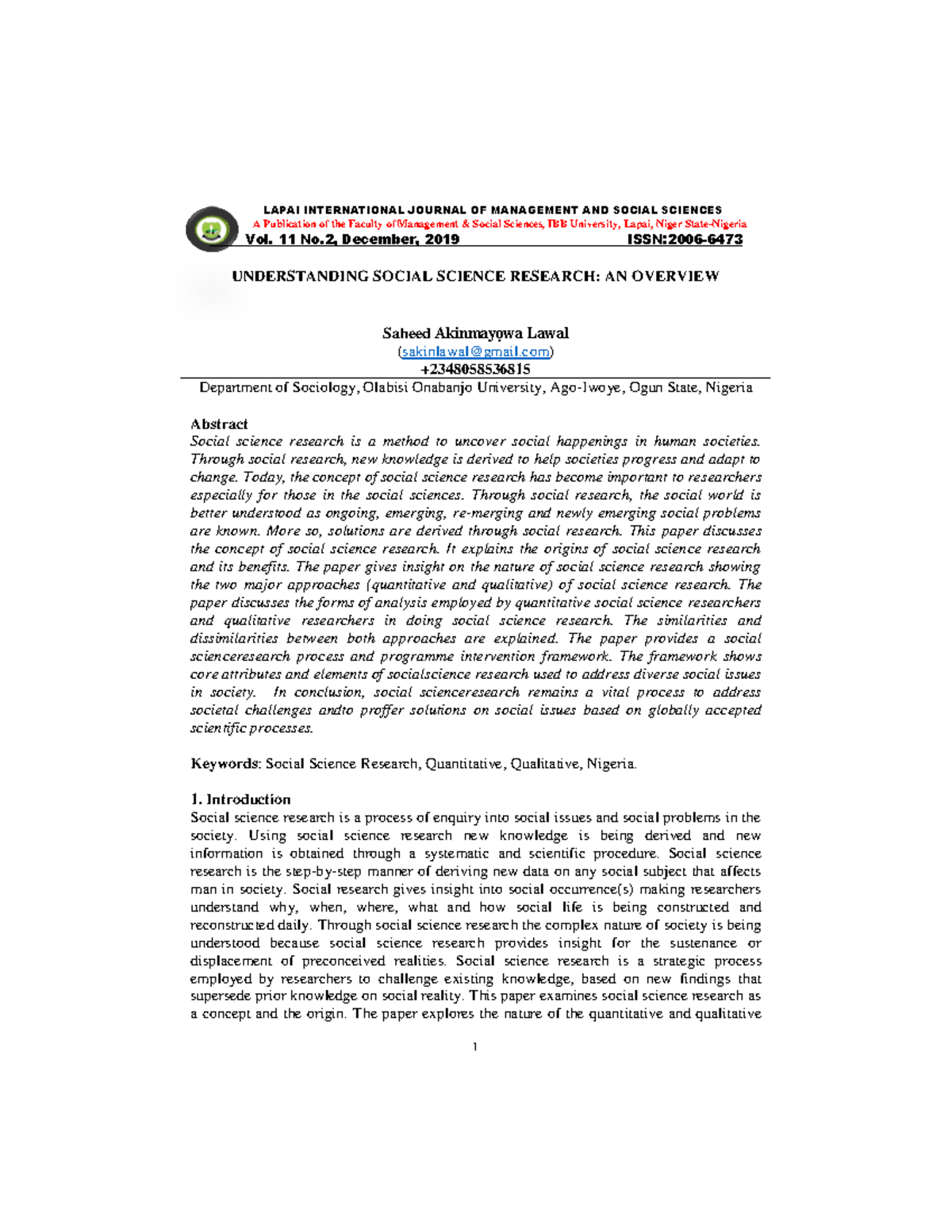 Understandingsocialscienceresearch - A Publication of the Faculty of ...