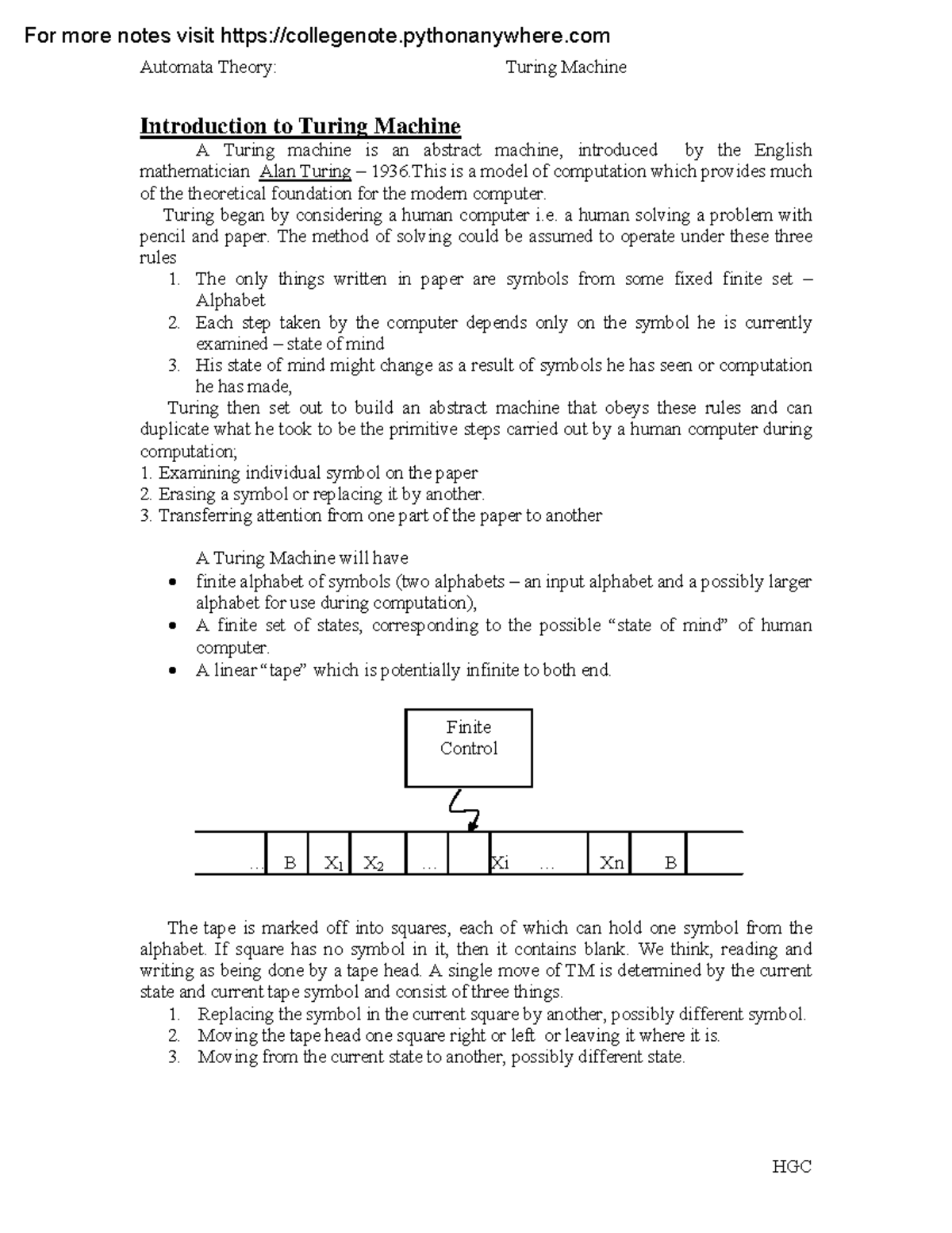 TOC-6 - bshdgsh - Automata Theory: Turing Machine Introduction to ...
