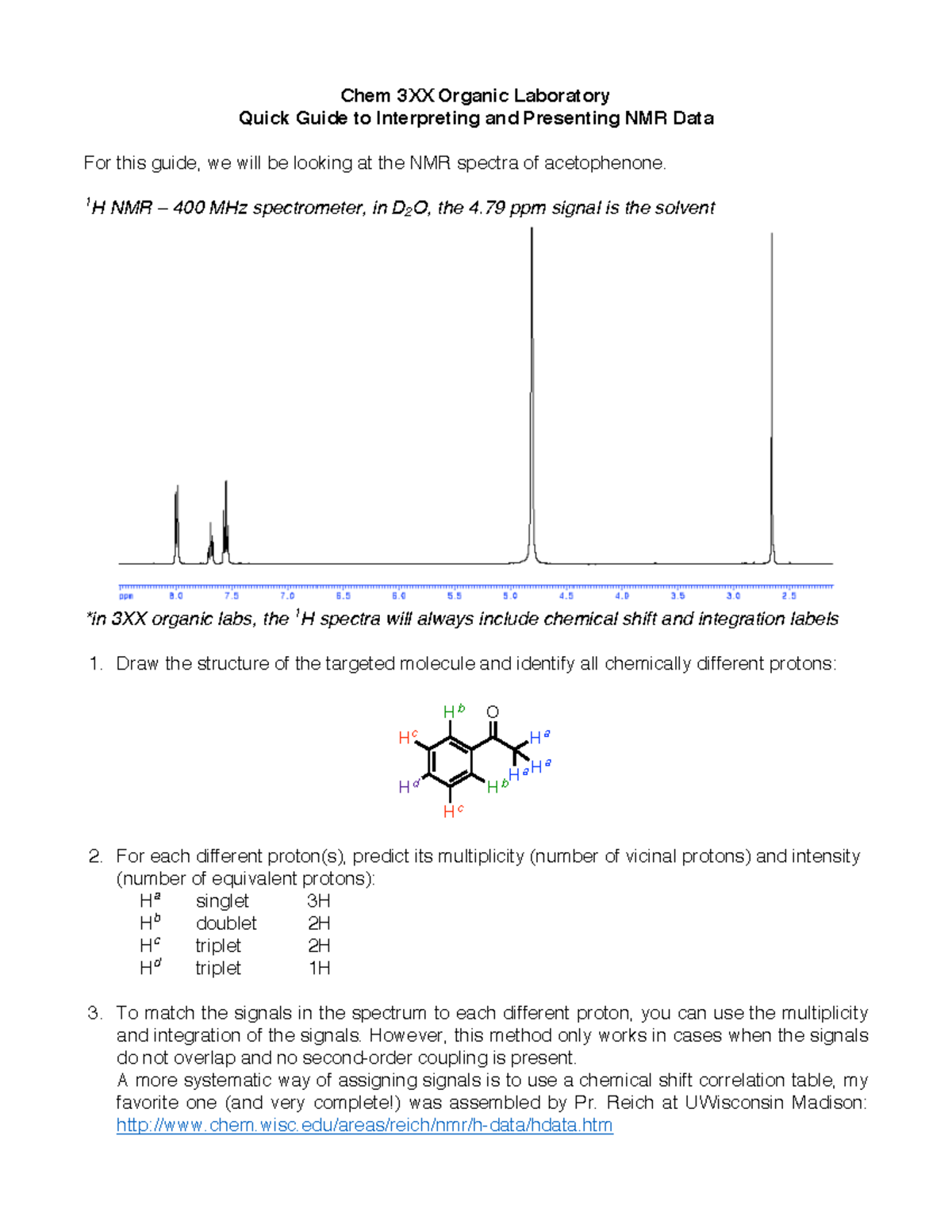 NMR interpretation - Chem 3XX Organic Laboratory Quick Guide to ...
