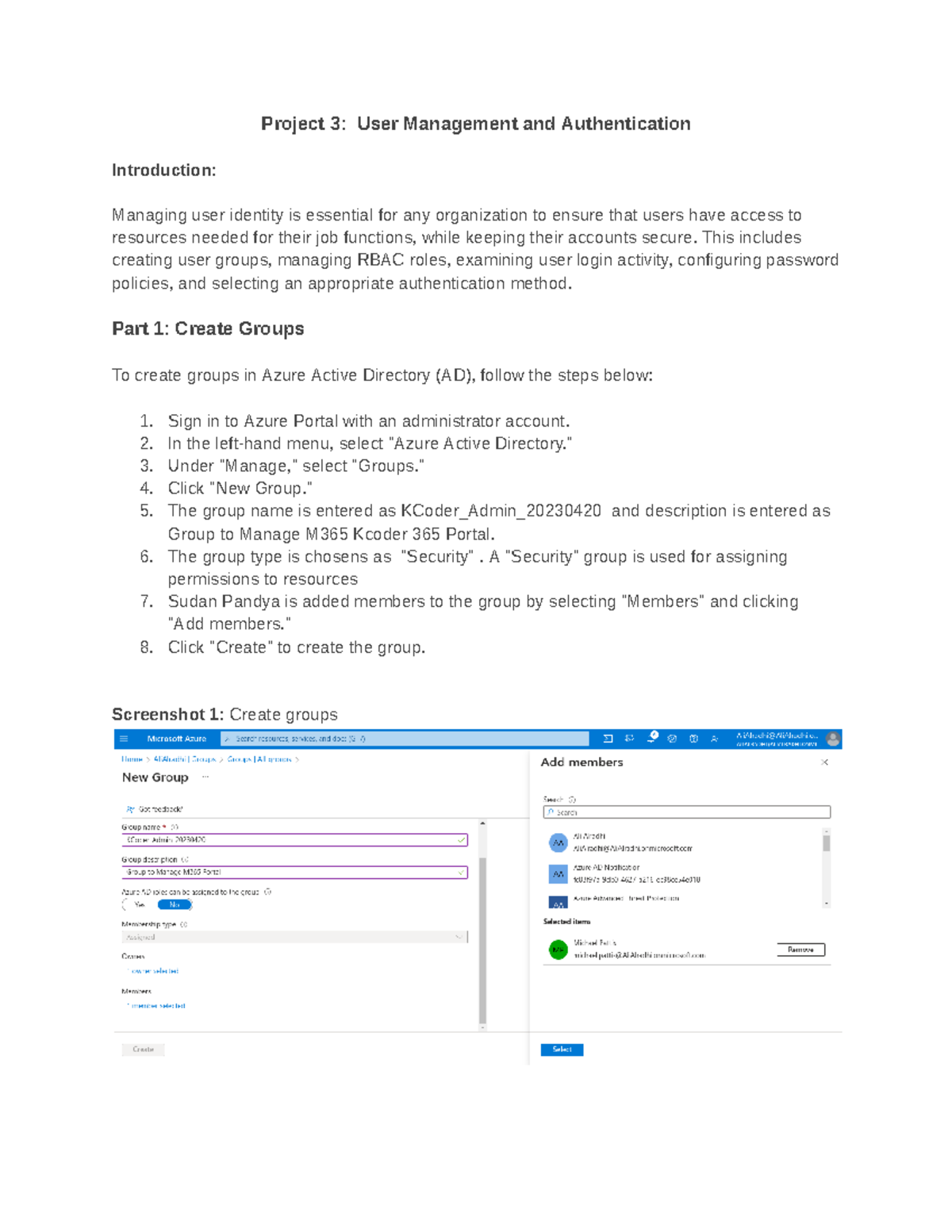 Project 3 User Management and Authentication - Google Docs - Project 3 ...