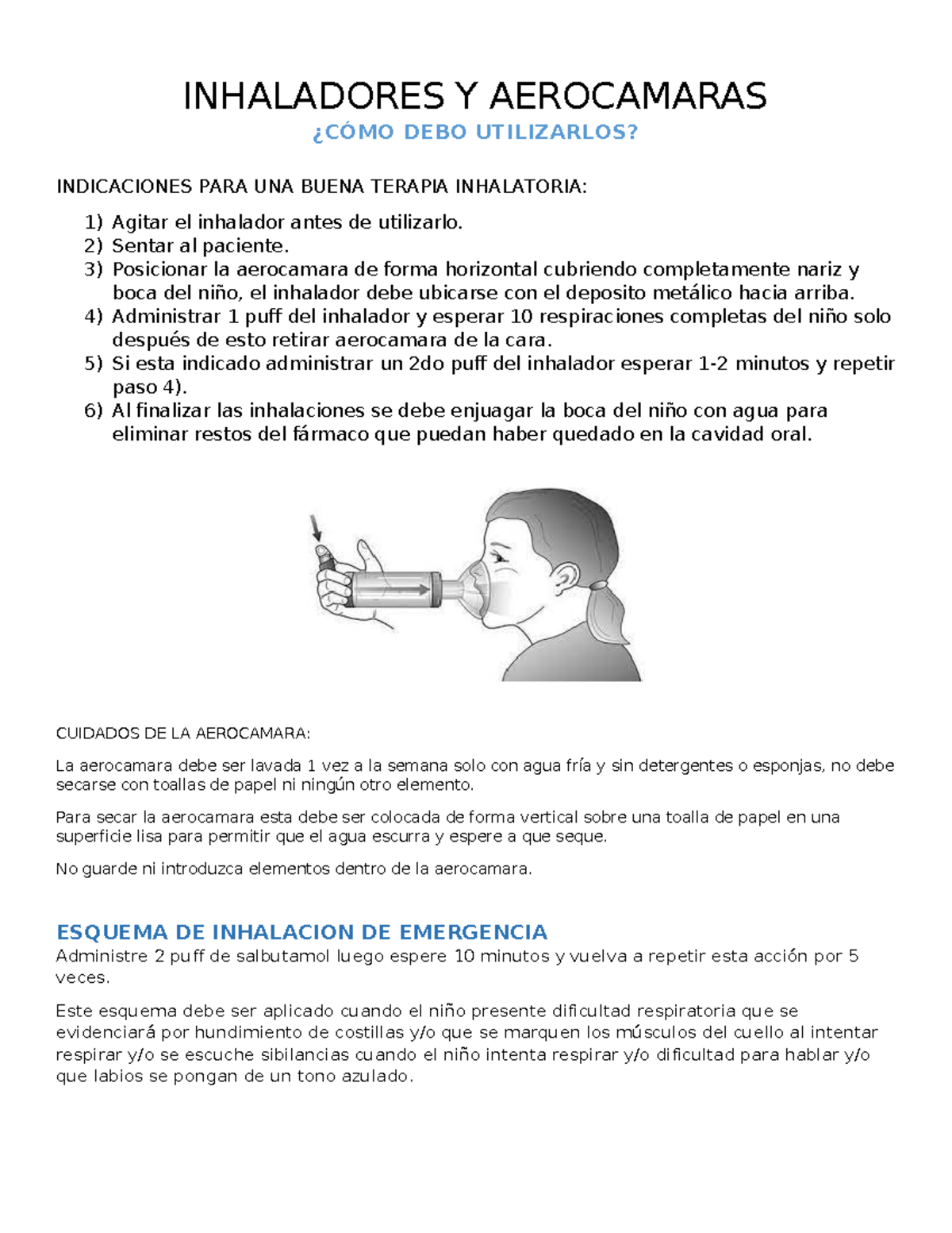 Folleto explicativo uso inhlador - INHALADORES Y AEROCAMARAS ¿CÓMO DEBO ...
