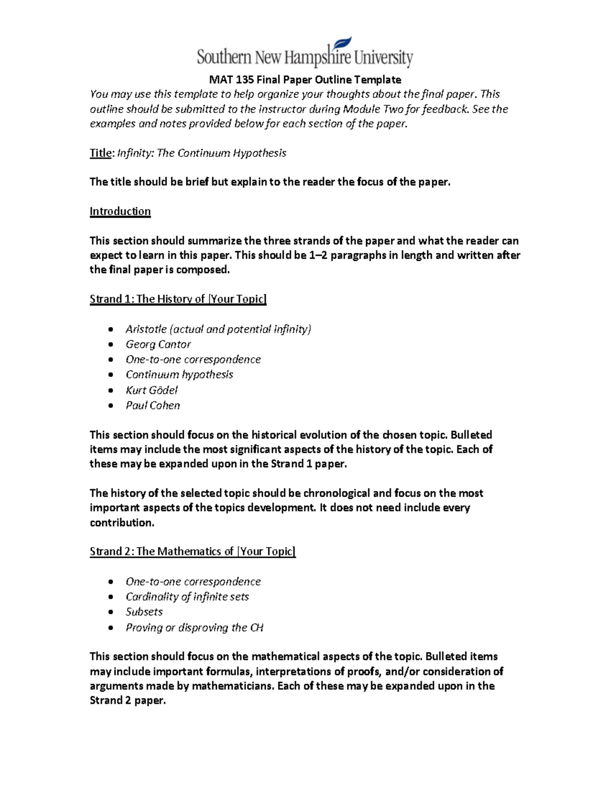 MAT 135 Final Paper Outline Template - MAT 135 Final Paper Outline ...