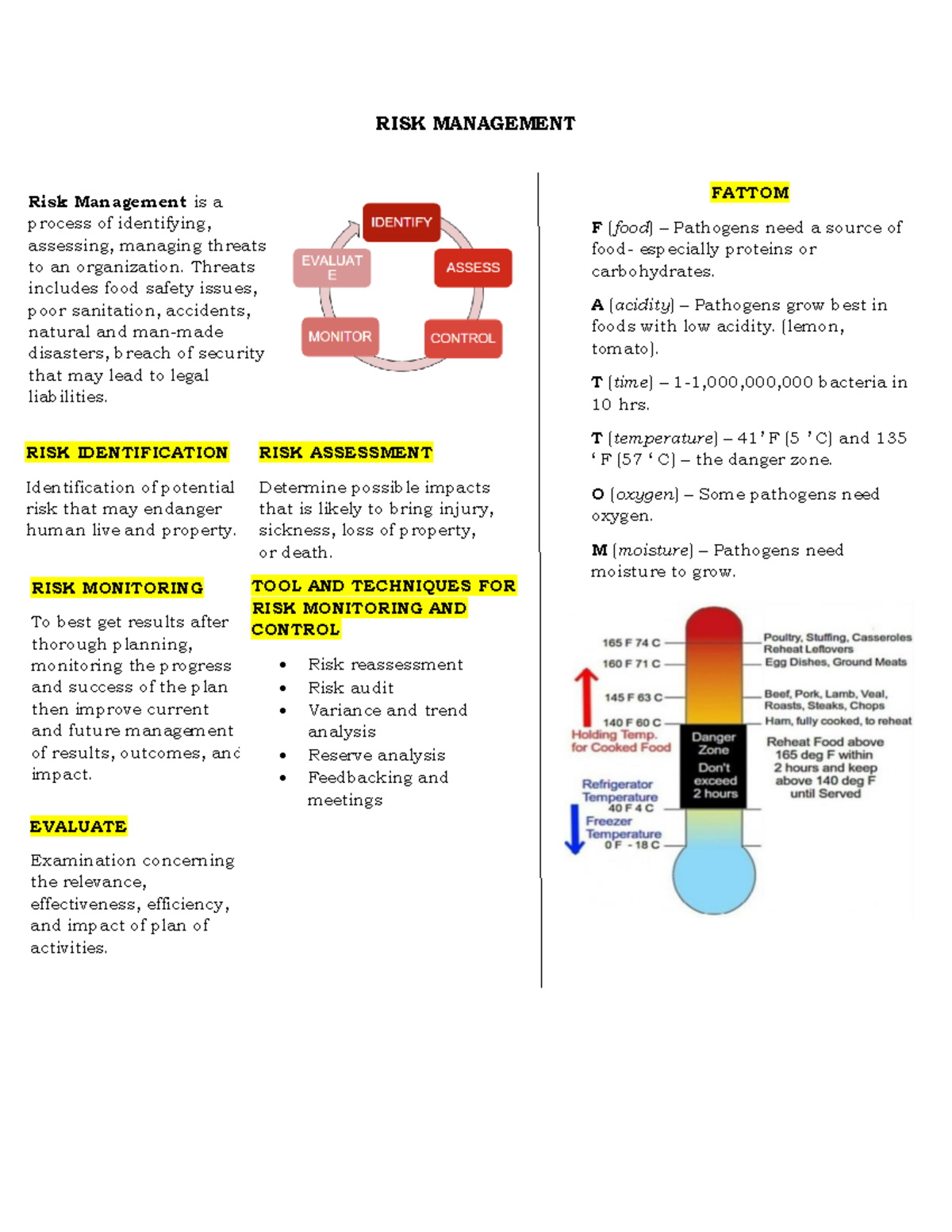 RMSS- Reviewer - be a great version of urself :) - RISK MANAGEMENT Risk ...