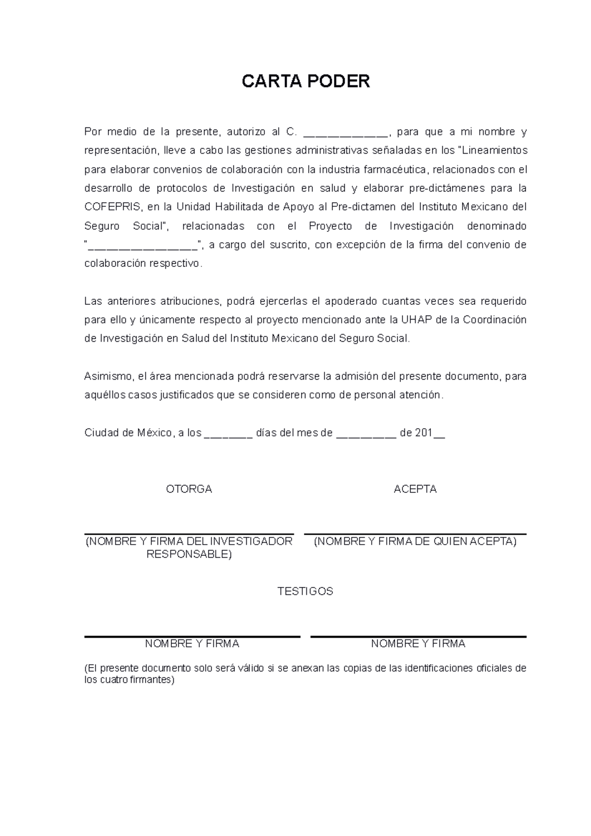 6-Carta-Poder-UHAP - carta - CARTA PODER Por medio de la presente ...