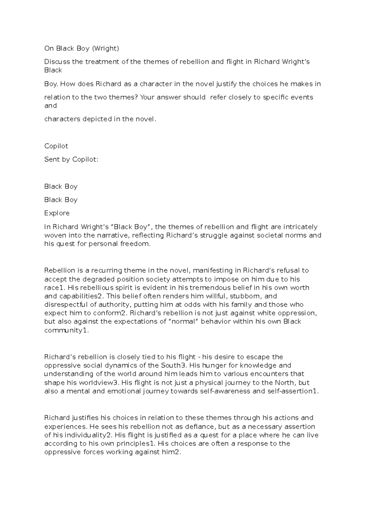 On Black Boy - practice materials for english - On Black Boy (Wright ...