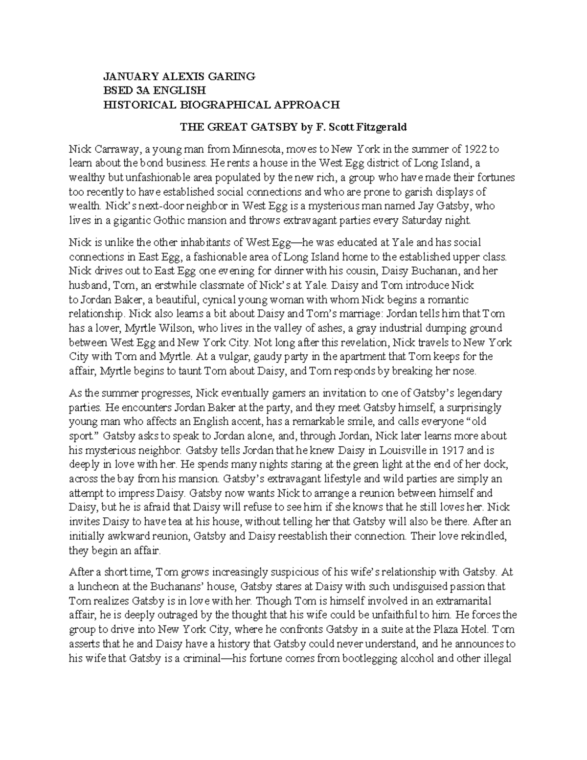 Historical Biographical Approach - JANUARY ALEXIS GARING BSED 3A ...