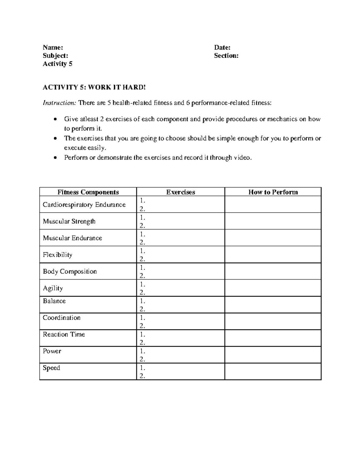 [Template] PED001- Activity 5 - Name: Date: Subject: Section: Activity ...