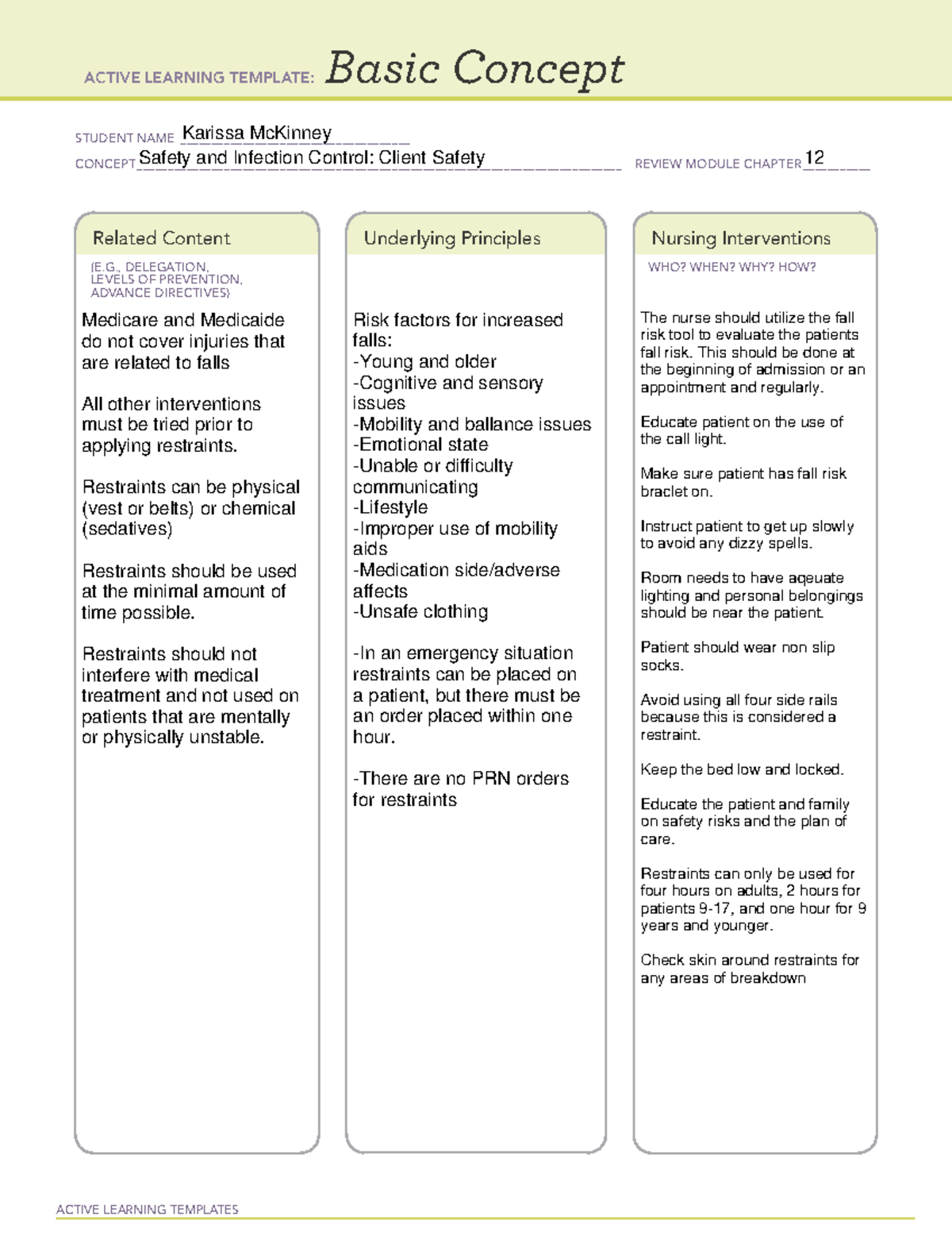 BCM 5 - Concept map ATI - ACTIVE LEARNING TEMPLATES Basic Concept ...