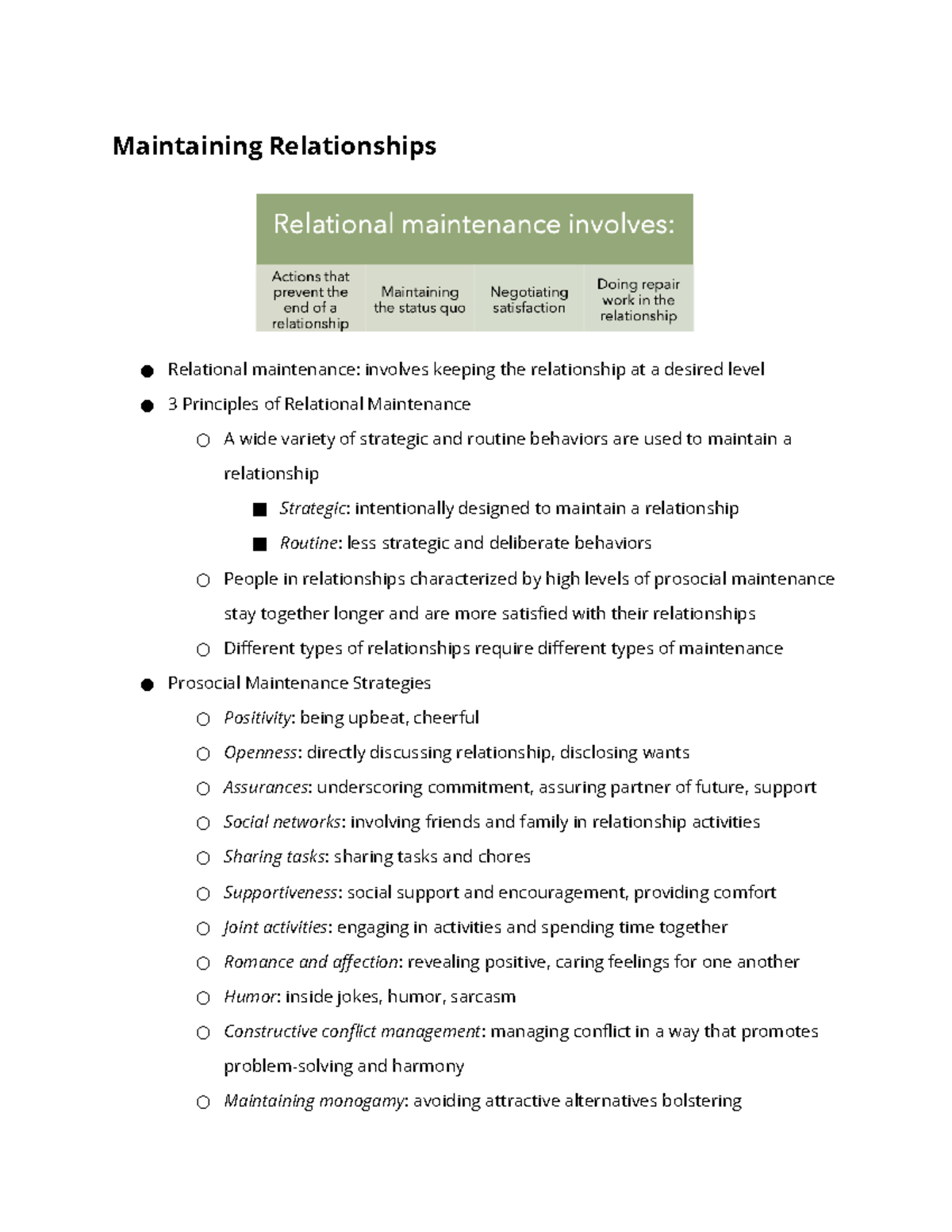 3/2 Lecture Notes - Maintaining Relationships Relational maintenance ...