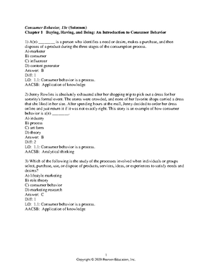 Solomon consumer behavior 13e chapter 01-1 - Chapter 1: BUYING, HAVING ...