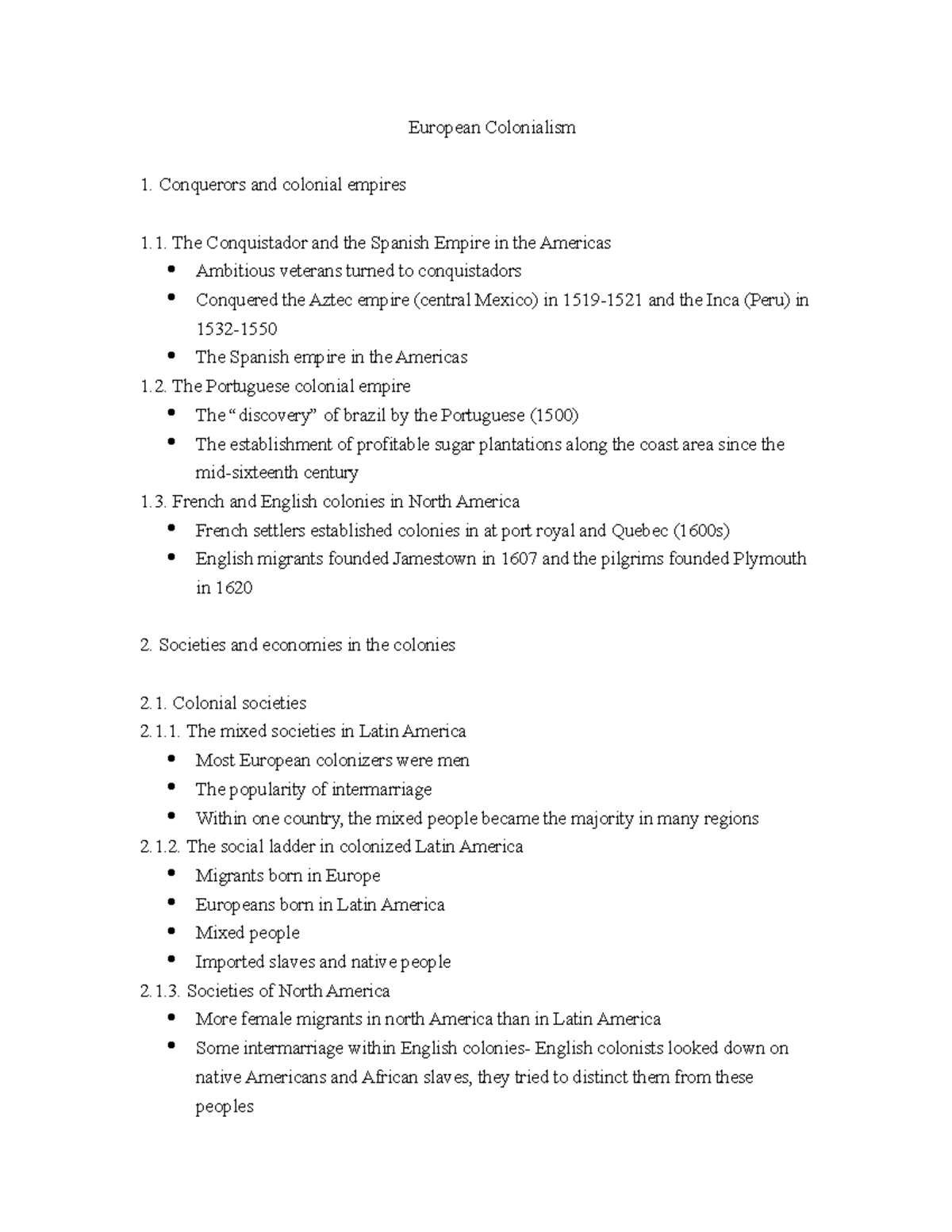 3-15 European Colonialism - European Colonialism 1. Conquerors and ...