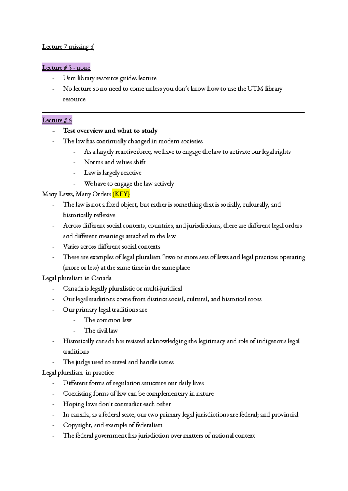Lecture #5, 6 & 8 (SOC109) - Lecture 7 missing :( Lecture # 5 - none - Utm library resource ...