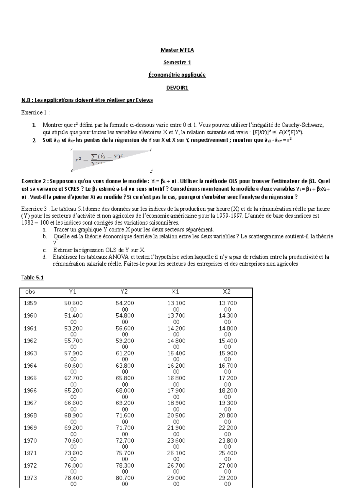 Devoir 1 2021 WORD - Master MFEA N : Les applications doivent être ...