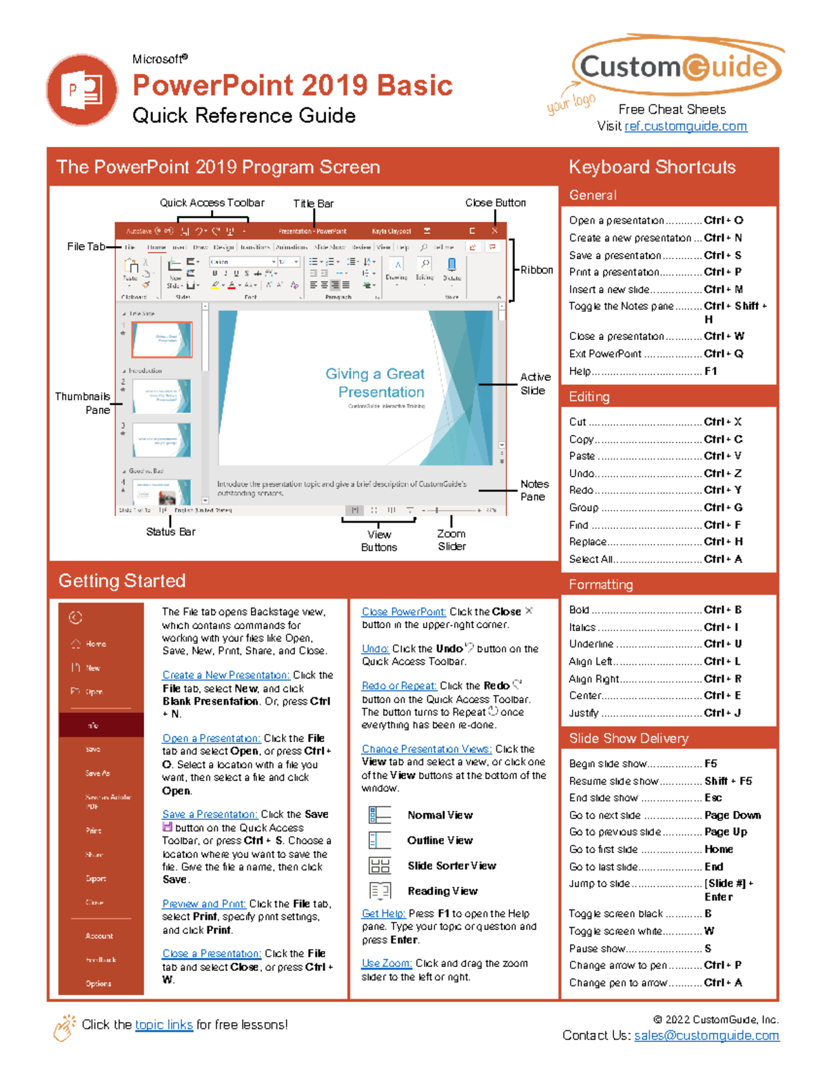 Microsoft Power Point 2019 guide” - Click the topic links for free ...