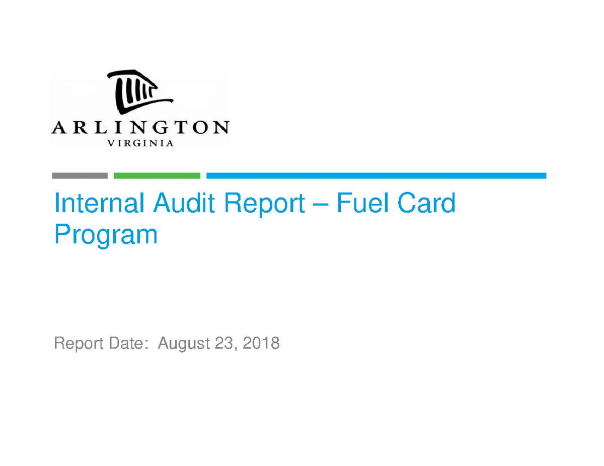 Arlington County Fuel Card Program Final - Internal Audit Report – Fuel ...