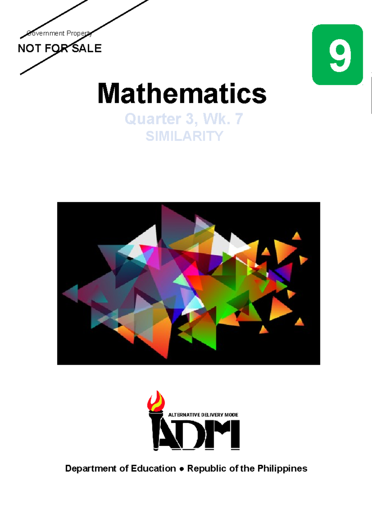 Math9 Q3 Week7 Similarity version 2 - NOT Mathematics Quarter 3, Wk. 7 ...