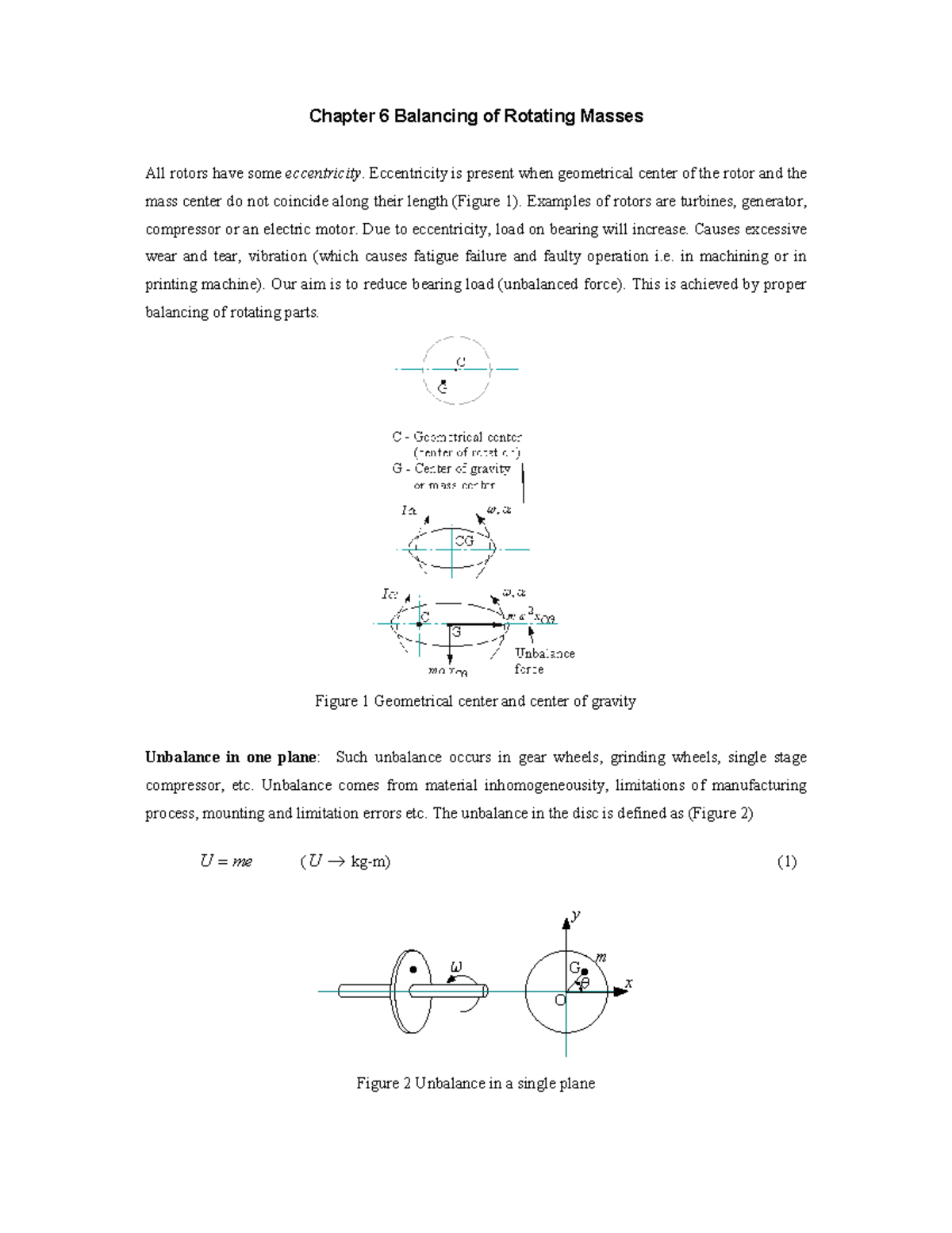 Chapter 6 balancing of rotating components - - Studocu