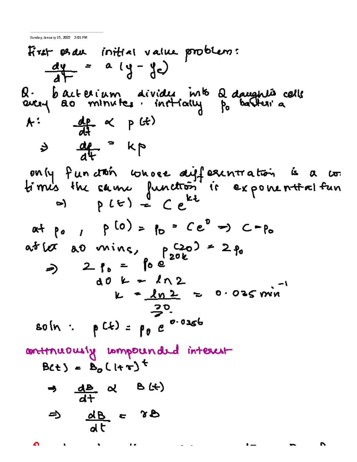 Amath 250 - LEcture 1 - Amath 250 - Sunday, January 15, 2023 3:01 PM ...