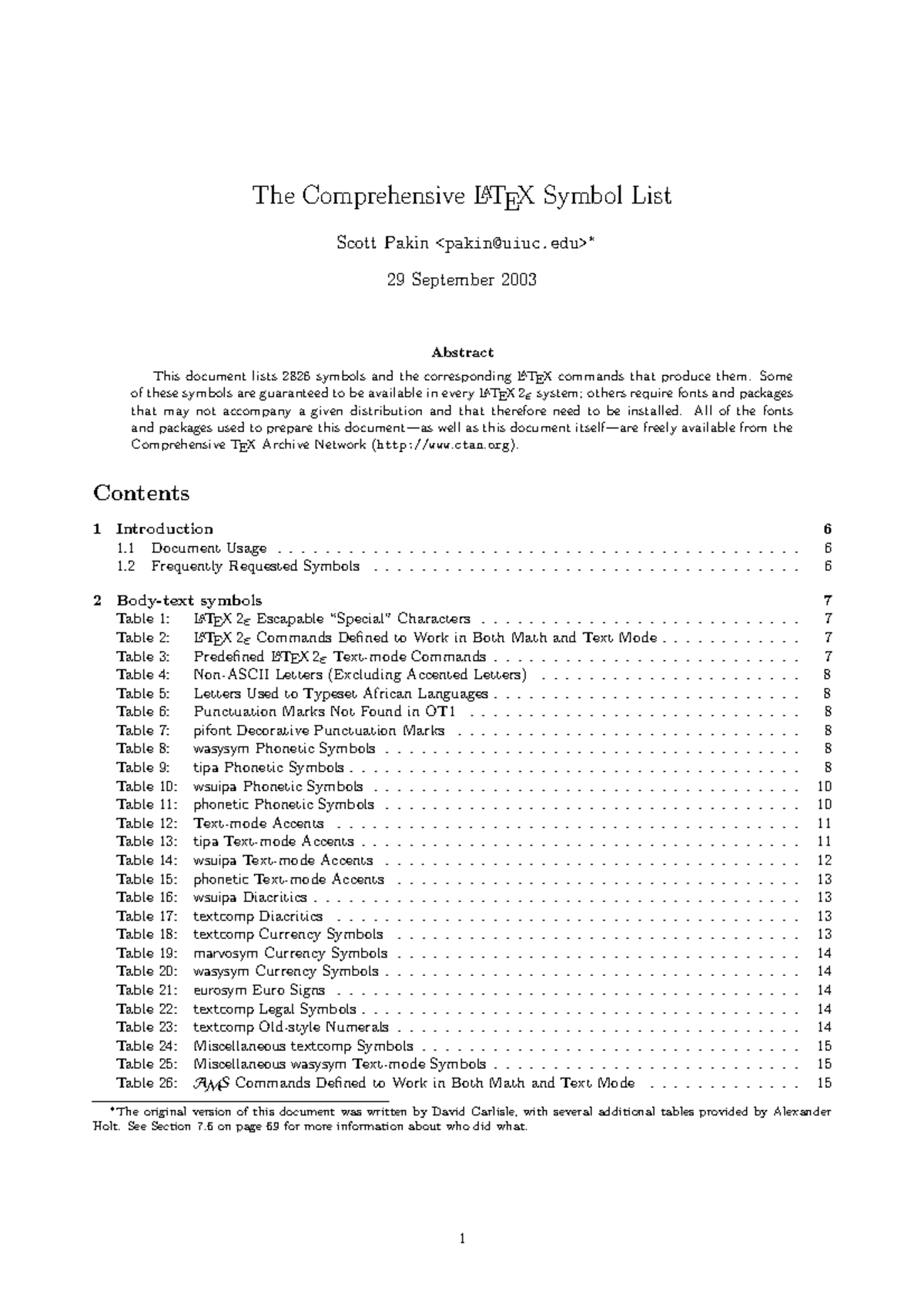 Symbols-a4 - symbols - The Comprehensive LATEXSymbolList Scott Pakin ∗ ...