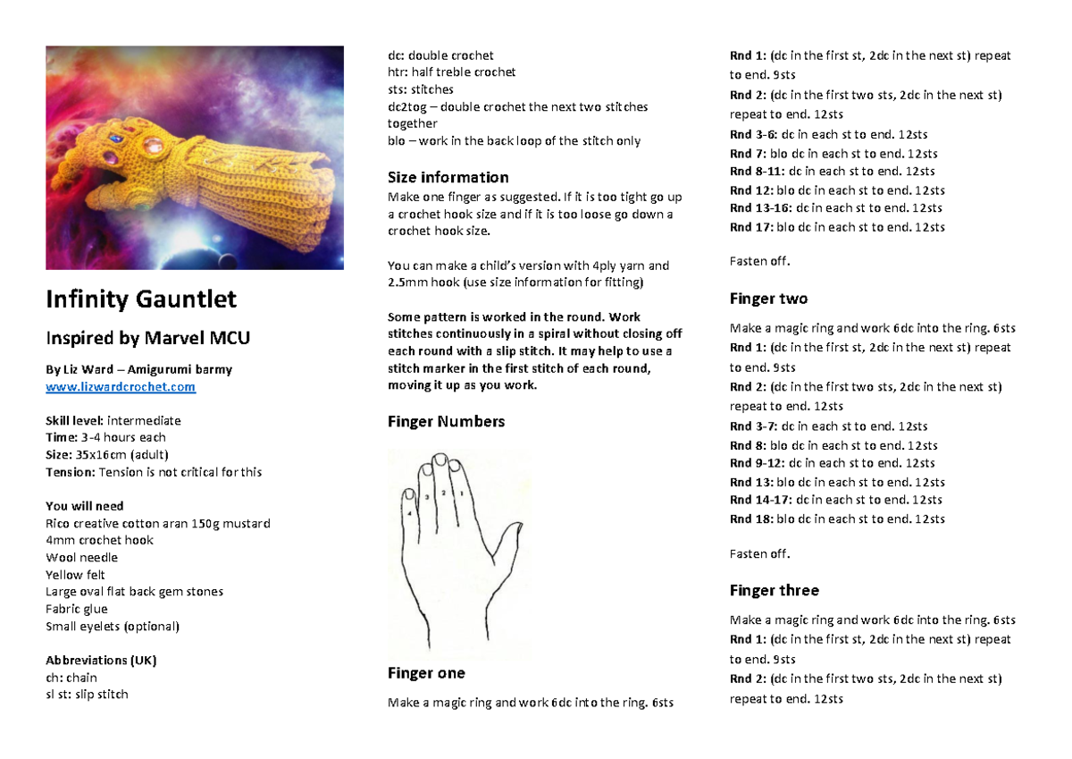 Infinity Gauntlet-1 - Crochet - Infinity Gauntlet Inspired by Marvel ...