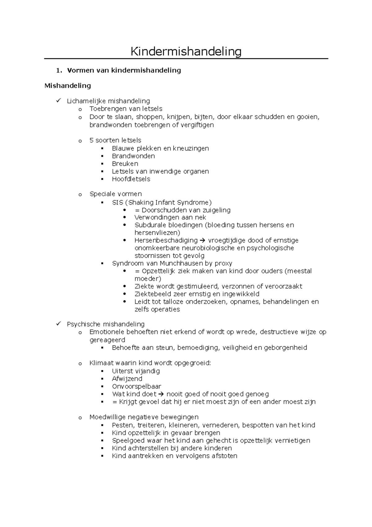 6. Kindermishandeling - Vormen van kindermishandeling Mishandeling ...