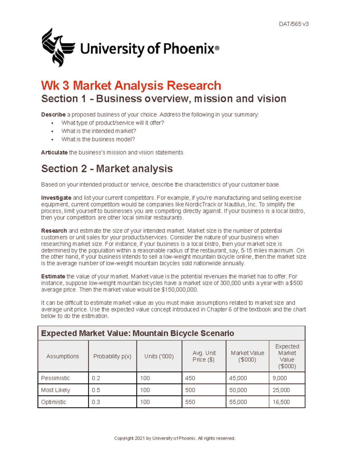 DAT565 v3 wk3 Market Analysis Research - DAT/565 v Wk 3 Market Analysis ...