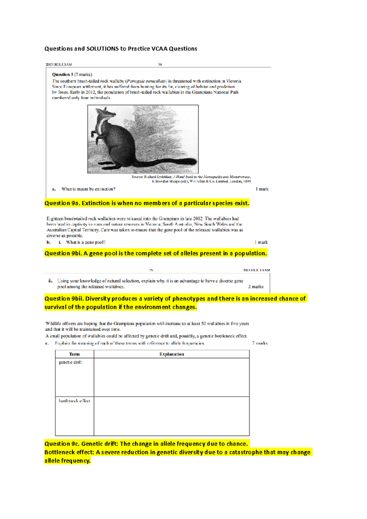 VCAA Practice Questions and Solutions - Questions and SOLUTIONS to ...