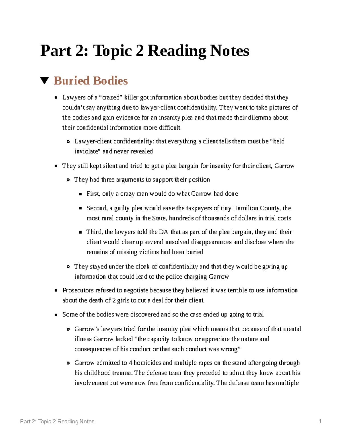 Part 2 Topic 2 Reading Notes - Part 2: Topic 2 Reading Notes Buried ...