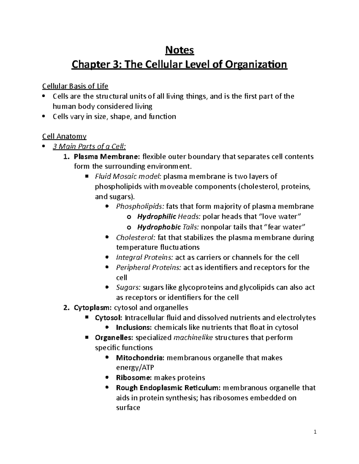 Chapter 3 Notes(1) - Notes were taken based on the lecture: The ...