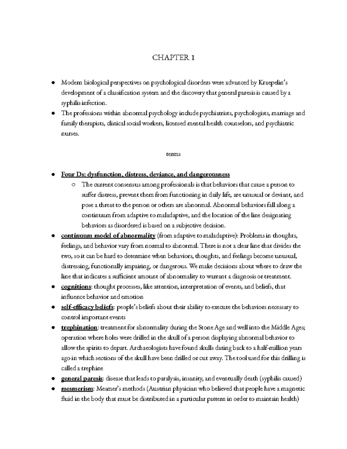 Pathology chapter 1 - Abnormal Psychology - CHAPTER 1 Modern biological ...