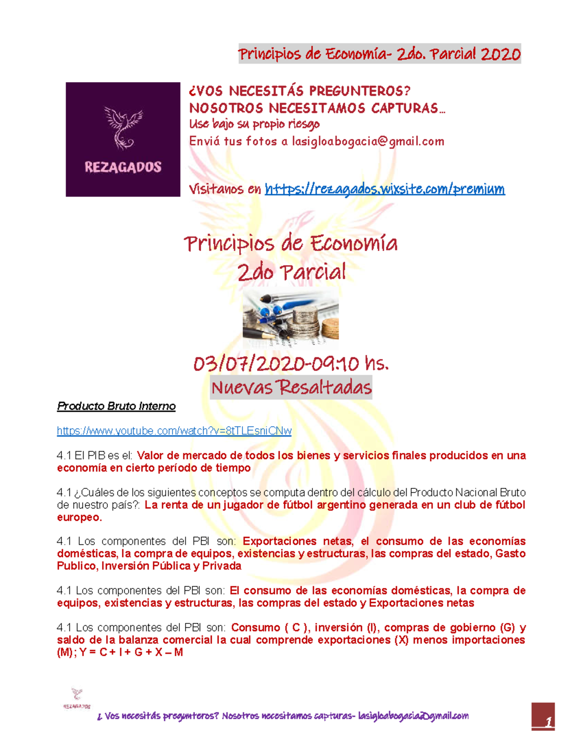 Parcial Julio 2020 - Warning: TT: undefined function: 32 ¿ Vos necesitás pregunteros? Nosotros ...