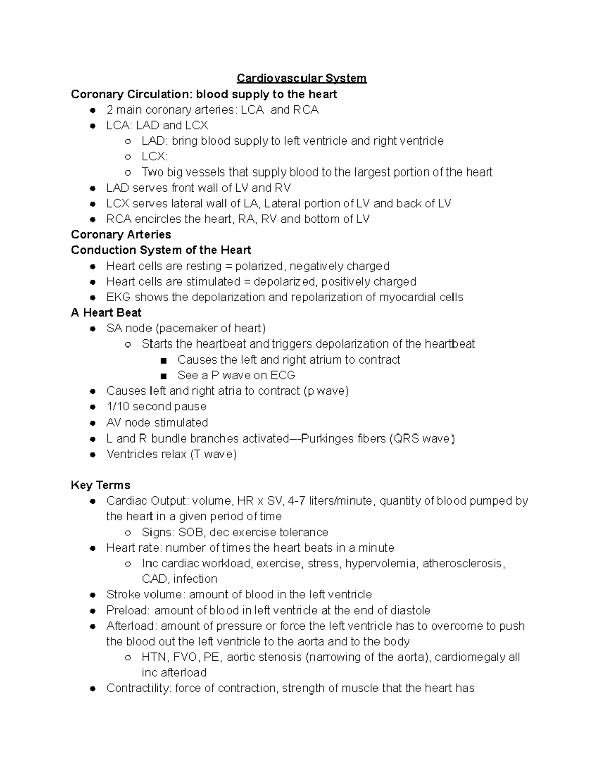 3312 Cardiovascular Pt 1 - Cardiovascular System Coronary Circulation ...