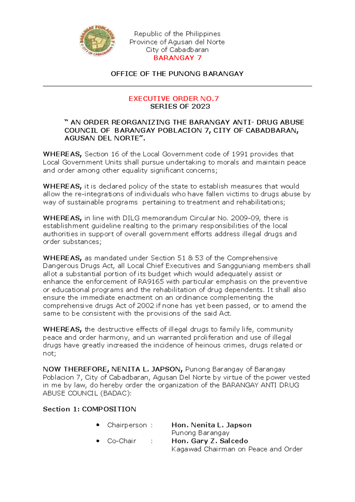 Badac-EO-no - Summary Practical Research1 - Republic of the Philippines ...