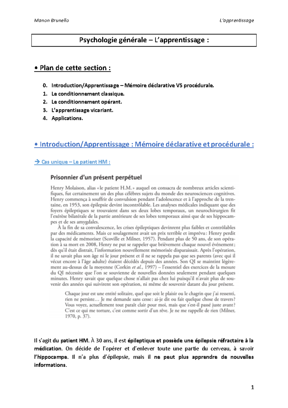 Psychologie générale - Chapitre 4 L'apprentissage - Warning: TT: undefined function: 32 ...