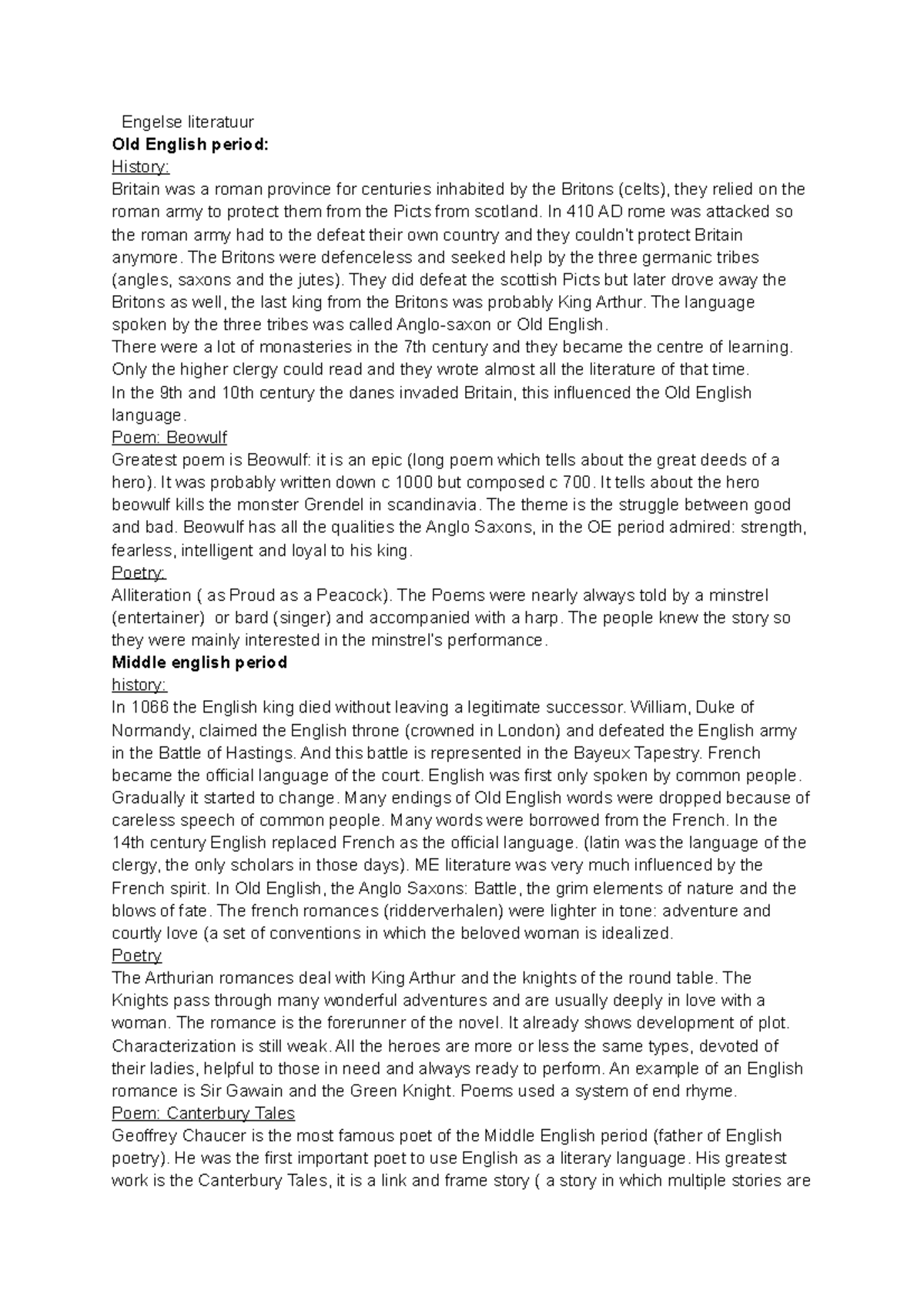 Engels Samenvatting Engelse Literatuur Old English Period History engels-samenvatting-engelse-literatuur-old-english-period-history