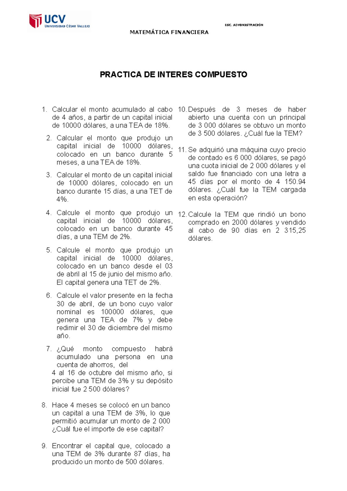 TP4- Interes Compuesto - ESC. ADMINISTRACIÓN MATEMÁTICA FINANCIERA ...