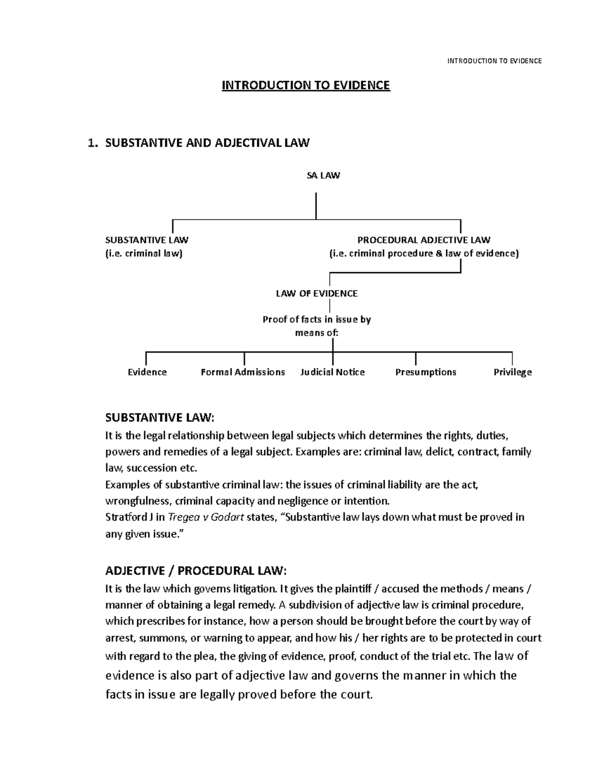 Evidence 2012 Evidence Substantive Law Moodle 81 Pages - INTRODUCTION ...