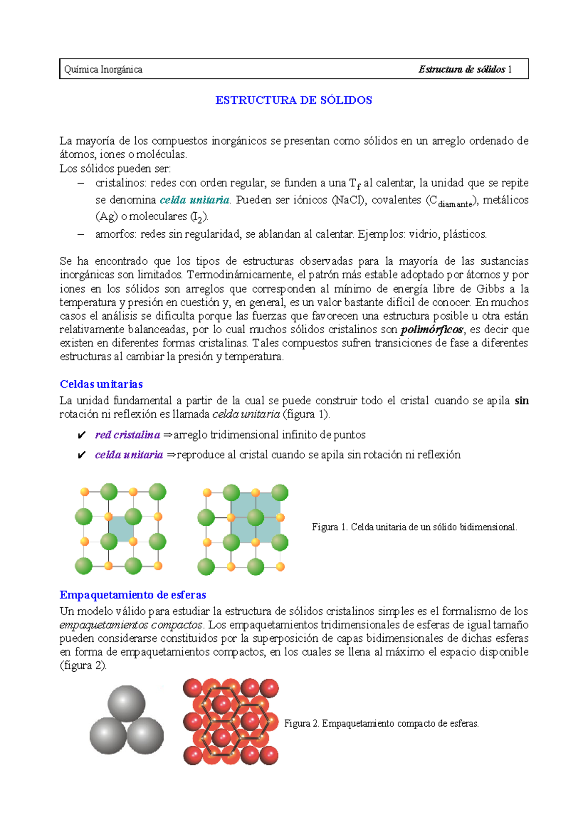 5 Solidos - Química sólidos resumen - ESTRUCTURA DE SÓLIDOS La mayoría ...